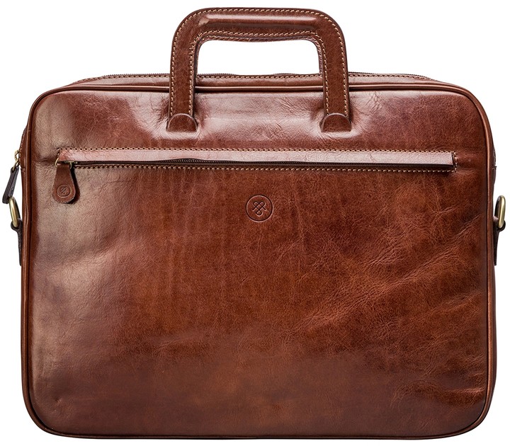 Maxwell Scott Bags Chestnut Tan Full Grain Leather Document Carrier ...