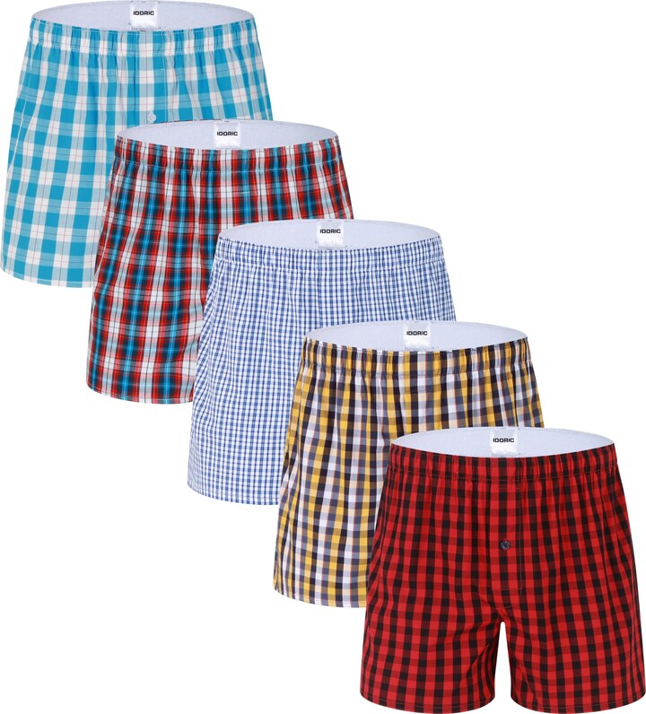 IDORIC Woven Cotton Men's Boxer Shorts - Pack of 5 - ShopStyle