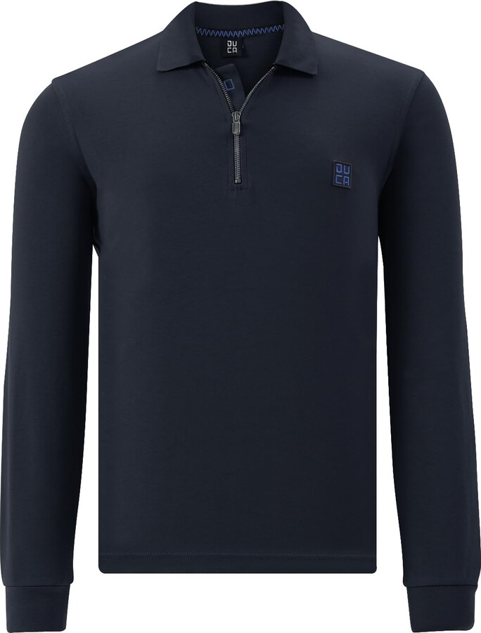 DUCA - Half Zip Men's Long Sleeve Polo Shirts -%100 Turkish Cotton ...