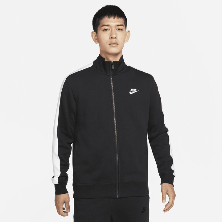 Nike Men's Sportswear Club Fleece Track Jacket in Black - ShopStyle