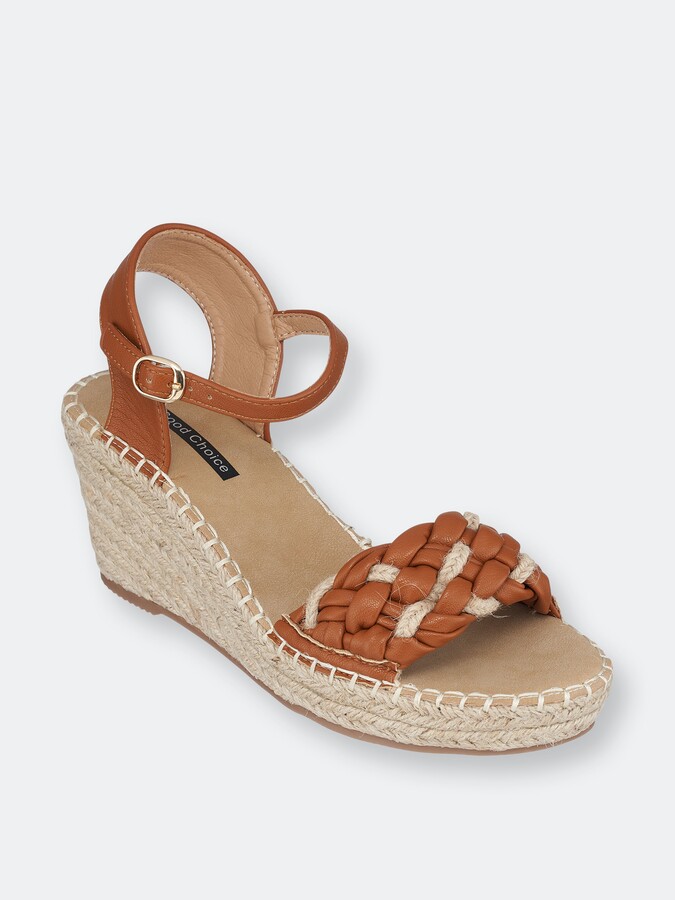 GC Shoes Cati Tan Espadrille Wedge Sandals - ShopStyle