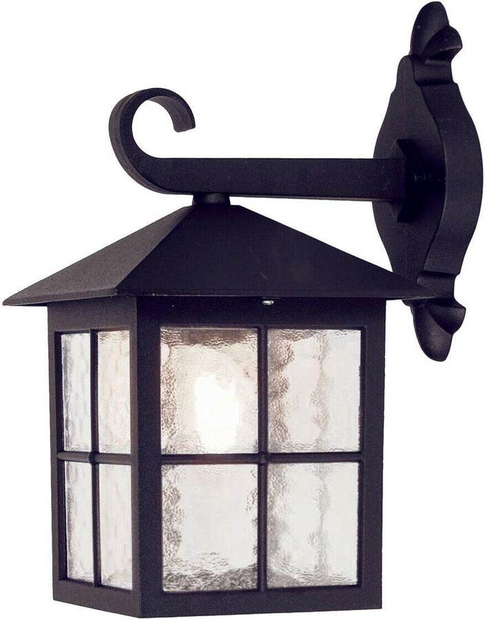 Loops IP43 Wall Light Sconce Black LED E27 100W Bulb External d00200 ...