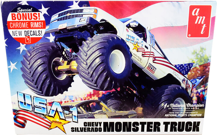 Diecast Model AMT Skill 2 Model Kit Chevrolet Silverado "USA-1" Monster ...