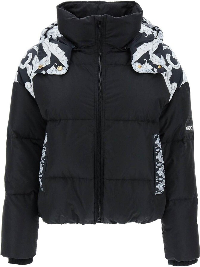 Versace Baroque Printed Hooded Puffer Jacket - ShopStyle