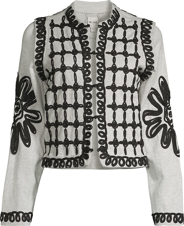 Nic+Zoe Romantic Soutache Knit Jacket - ShopStyle Blazers