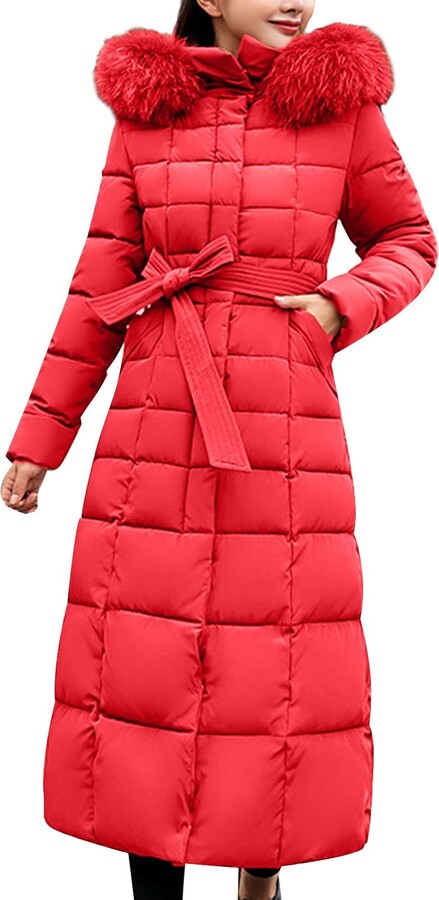 TEPTDirio Women's Down Maxi Winter Coat Long Hooded Puffer Quilted ...