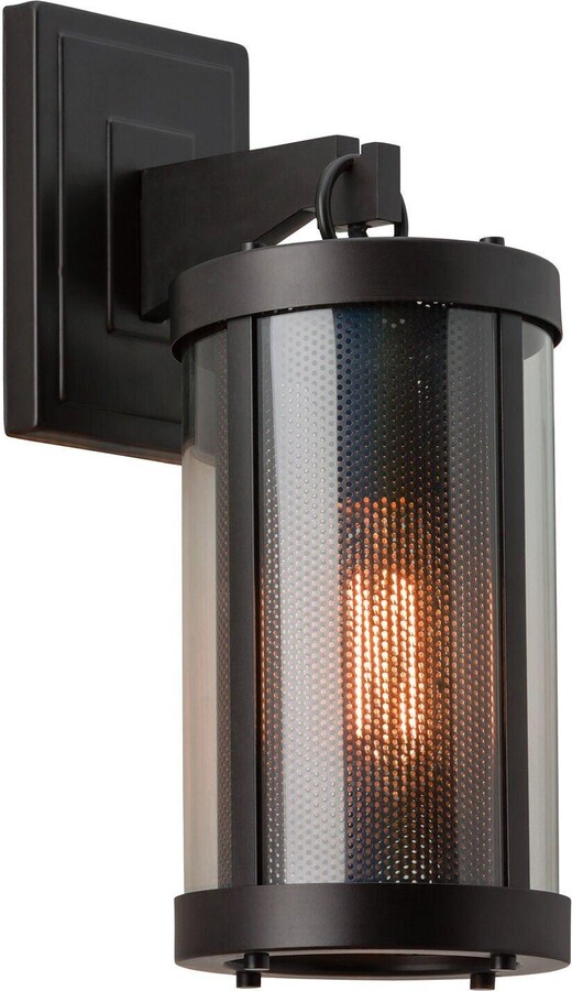 Loops Wall Light GlaSS Black Panels Perforated Steel Oil Rubbed Bronze ...