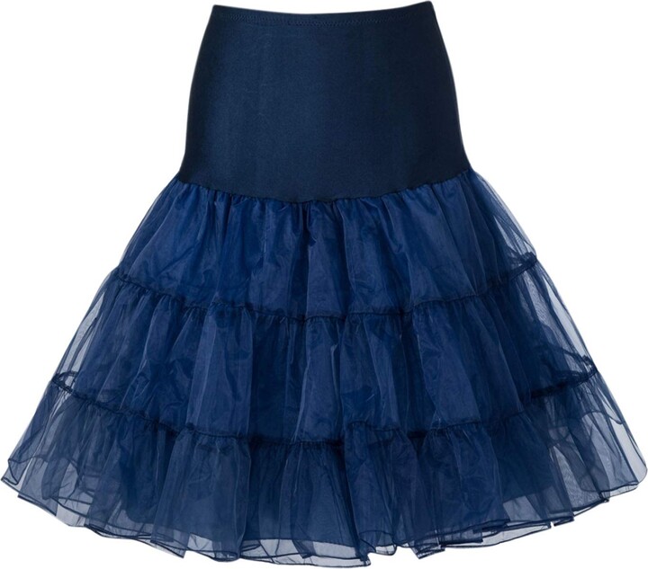 Petalum Women 50s Petticoat Skirts Vintage Mini Dress Tutu Crinoline ...