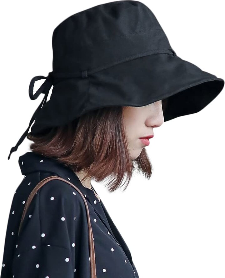 Qchomee Ladies Foldable Shapeable Brim Sun Hat UPF 50+ Bucket Cap Wide ...