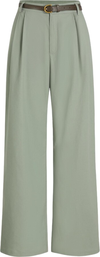 CIDER Solid Linen Blend Belted Wide Leg Pants - ShopStyle