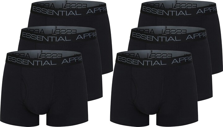 The Essentials Wardrobe Mens TEW 6 Pack Mens Boxer - 4X Large - Black ...
