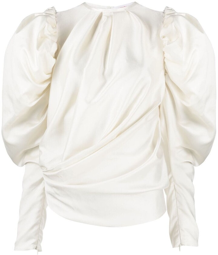 Jordan Dalah Studio Windswept puff-sleeve top - ShopStyle