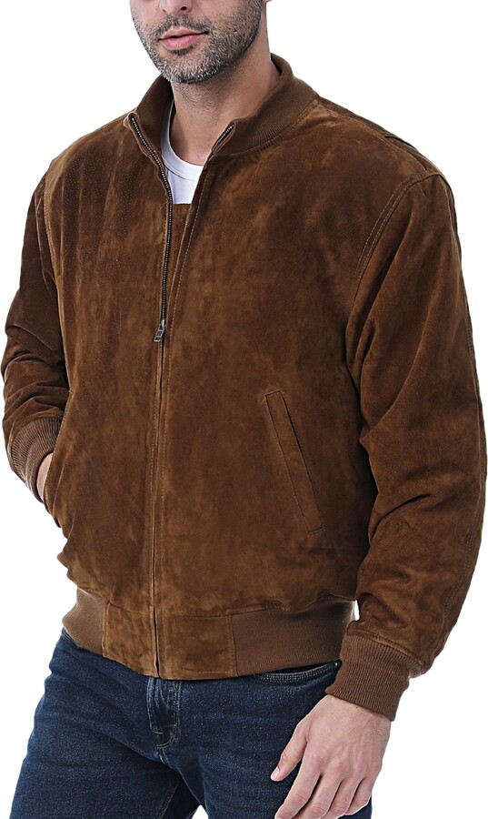Landing Leathers Men Wwii Suede Leather Tanker Jacket - Big and Tall ...