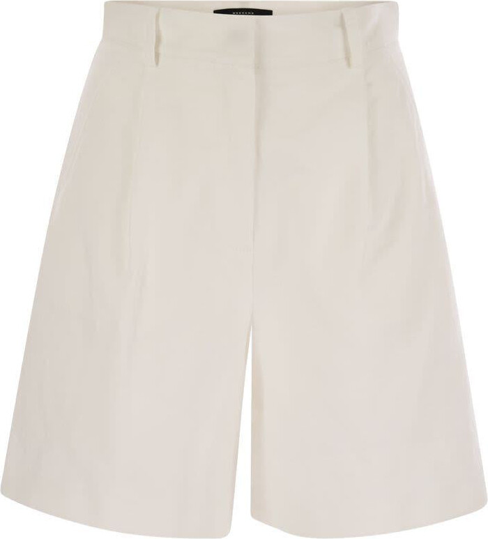 Weekend Max Mara Ecuba - Cotton And Linen Bermuda Shorts - ShopStyle