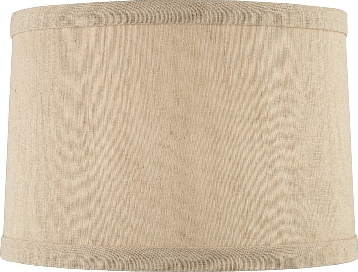 Taupe Linen Small Hardback Drum Lamp Shade 15" Top x 16" Bottom x 11 ...
