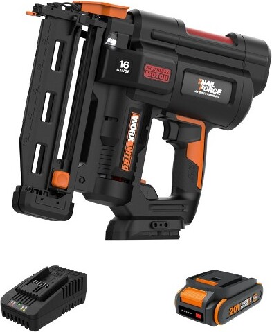 Worx Nitro WX841L 20V 16GA Brushless Finish Nail Gun (Battery & Charger ...