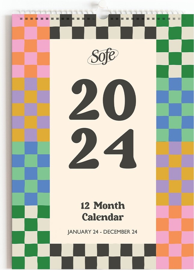 Sofe Store A4 Checkered Calendar 2024 - ShopStyle Home Office Accessories