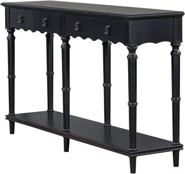 Alcott Hill Country Console Table With 4 Front Facing Storage Drawers ...