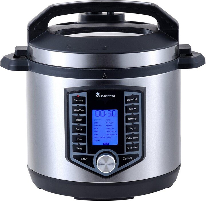 MasterPro Stainless Steel 12-in-1 Multi-Cooker 1500W 6 Litre Black ...