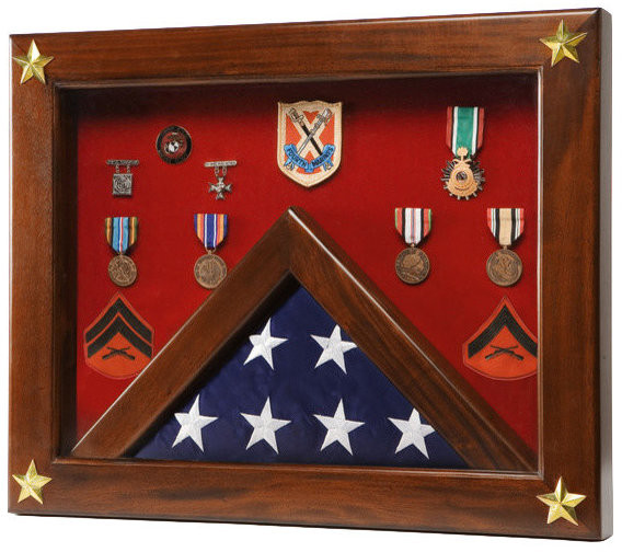 Freedom Display Cases Military Medal Shadow Box with Display Case for 3 ...