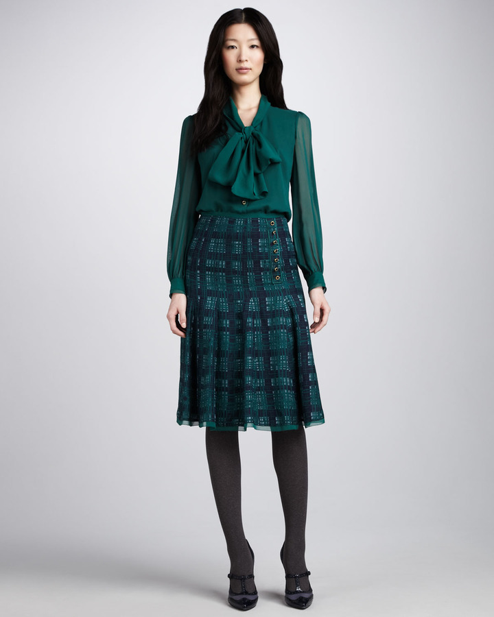 Tory Burch Solid Bryce Bow Blouse - ShopStyle Button Down Shirts