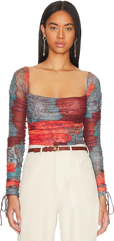 ANDREA IYAMAH Paro Mesh Bodysuit - ShopStyle Tops