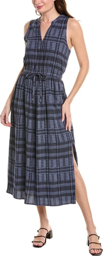 Splendid Cleo Plaid Linen-Blend Maxi Dress - ShopStyle
