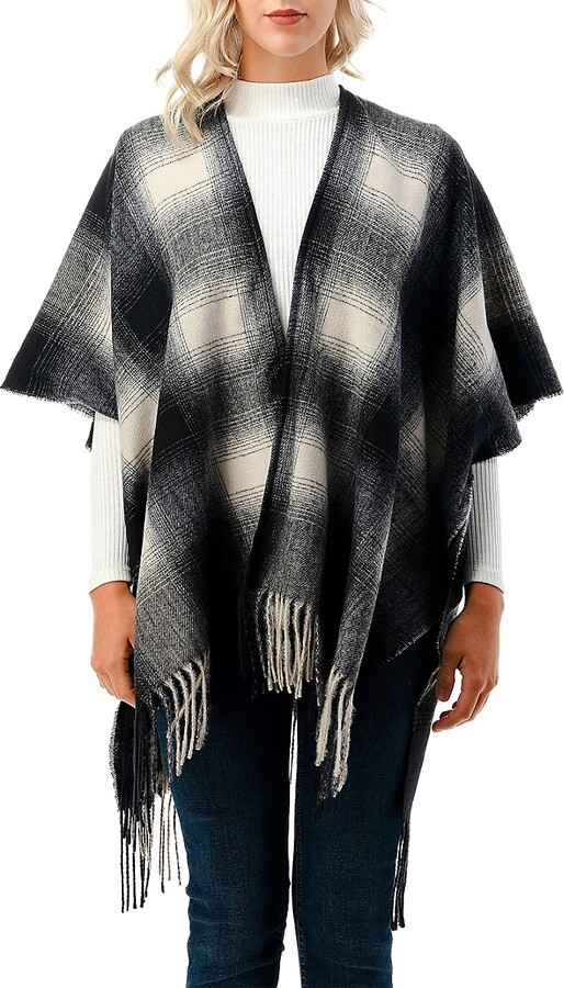 MARCUS ADLER Plaid Ruana - ShopStyle Scarves & Wraps