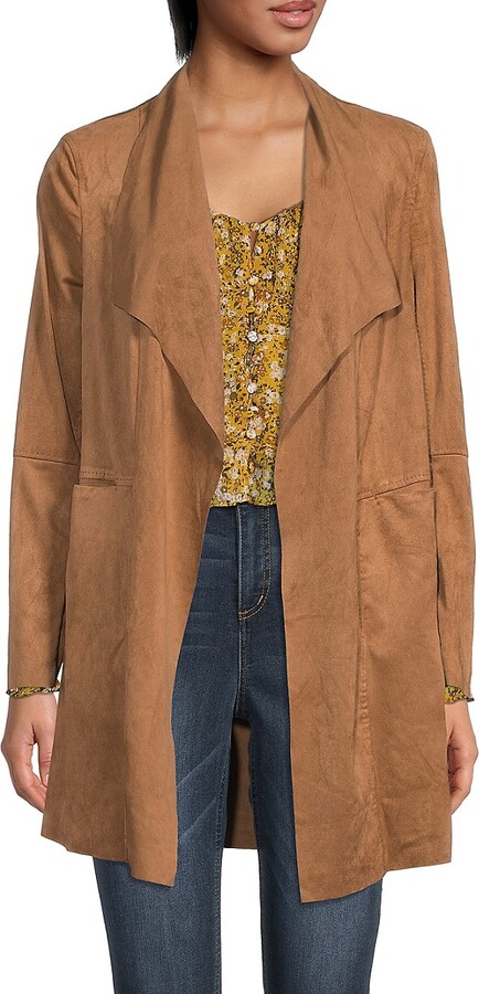 Max Studio Open-Front Long Jacket - ShopStyle