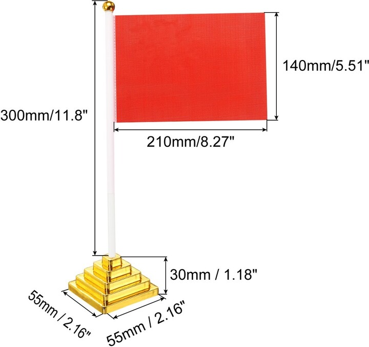 Unique Bargains Flag Stands Table Flag Base Flagpole Gold Tone Square ...