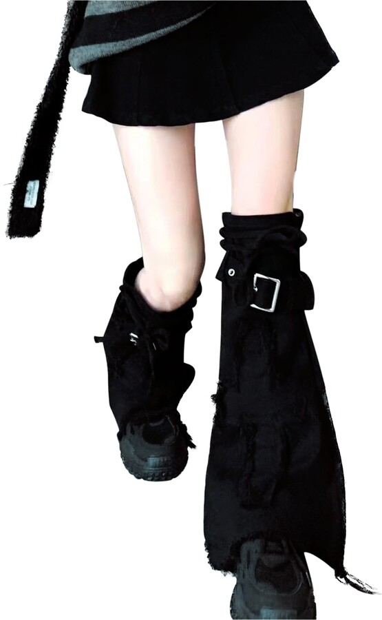 RONGXG Women Y2K Leg Warmers Denim Foot Leg Sock Baggy Warm Jean Boot ...
