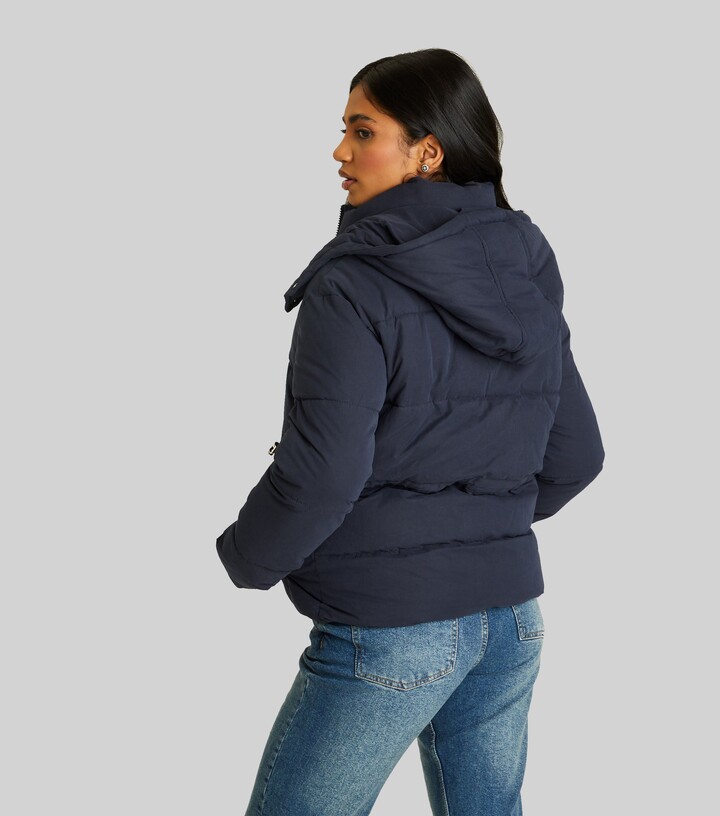 Urban Bliss Navy Hooded Toggle Waist Boxy Puffer Jacket - ShopStyle