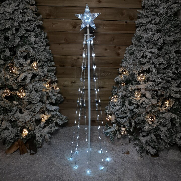 Samuel Alexander 150cm (5ft) White Metal Maypole Tree with 106 Rainbow ...