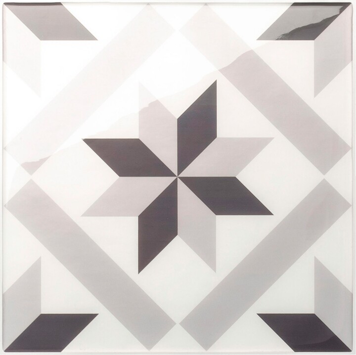 The Smart Tiles Smart Tiles Vintage Fiori Grigio 7.75 in. X 7.75 in ...