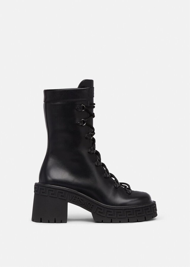 Versace Greca Platform Combat Boots - ShopStyle