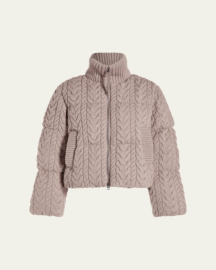 Varley Reggie Cable-Knit Puffer Jacket - ShopStyle