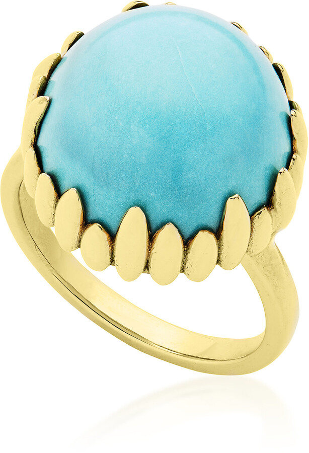 Rush Jewelry Design Droplet Bomb 18K Yellow Gold Turquoise Ring - ShopStyle