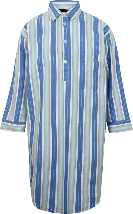 Somax Men's Luxury Cotton Nightshirt - Blue Stripe (Medium) - ShopStyle ...