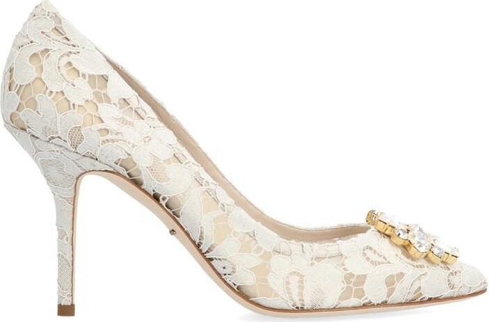 Dolce & Gabbana Bellucci Lace Embellished Pumps - ShopStyle