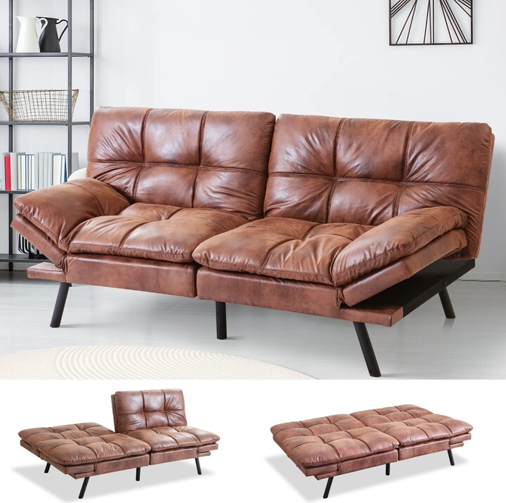 MUUEGM Futon Sofa Bed Convertible Futon Memory Foam Futon Couch Bed ...