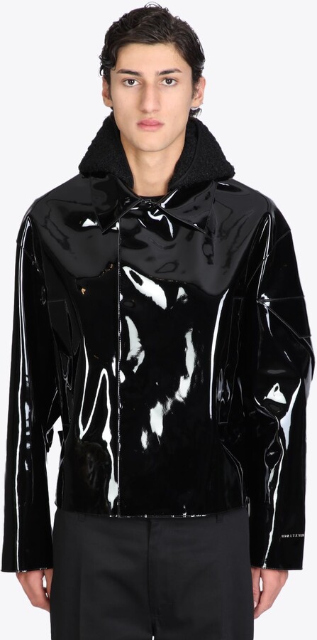 Alyx Pvc Scout Jacket Black patent jacket with shearling hood - PVC ...