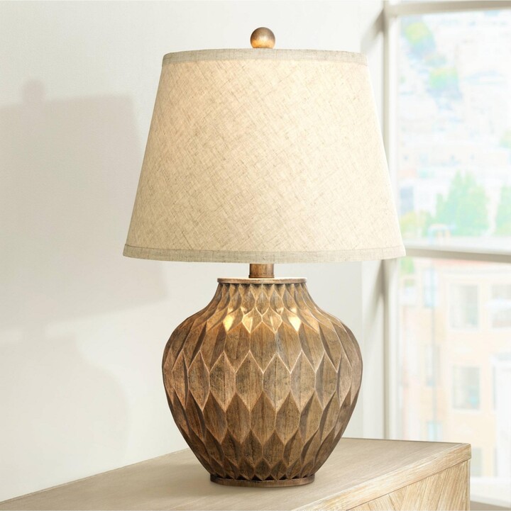 360 Lighting Buckhead Modern Accent Table Lamp 22" High Warm Bronze ...