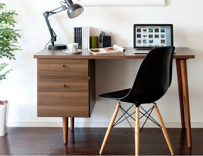 Black - Plastic Molded Bedroom & Dining Room Side Ray Chair with Natural Wood Eiffel Legs Base ...