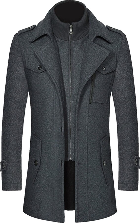 Generic Men's Trench Coat Long Men's Long Coat Long Mens Coat Long ...