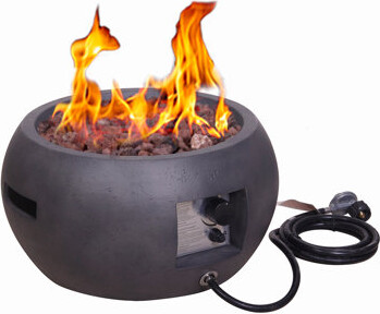 Latitude Run 12 H Outdoor Dark Grey Mini 22" Round 40,000 BTU Propane ...