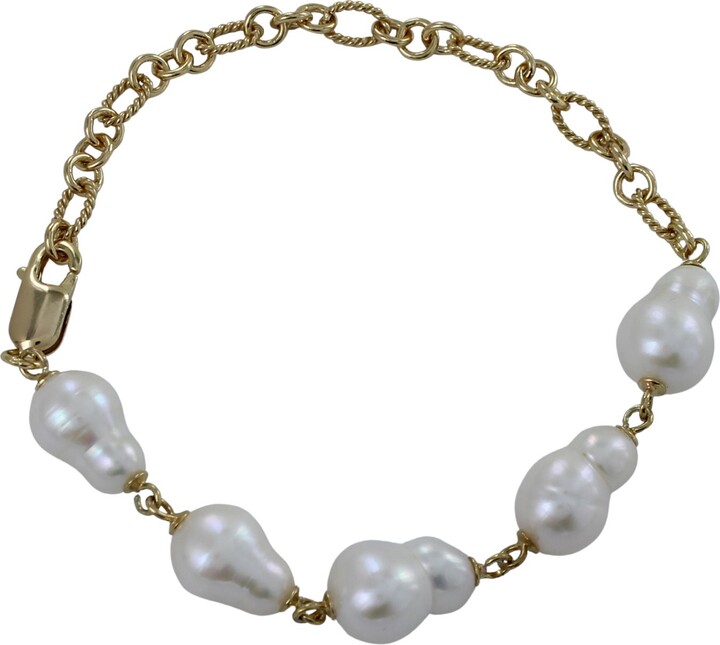 Reeves & Reeves Women's Elegant Gold Pearl & Chain Bracelet - ShopStyle