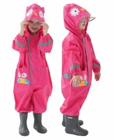JinBei Girls Puddle Suit for Kids Waterproof Suit All in One Raincoat Lightweight Hooded ...