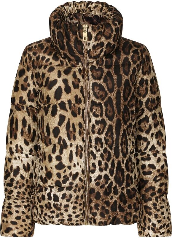 Dolce & Gabbana Leopard Print Puffer Jacket - ShopStyle