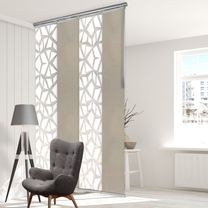 InStyleDesign 4-Panel Panel Track / Room Divider/ Blinds 34"-57"W x 91. ...
