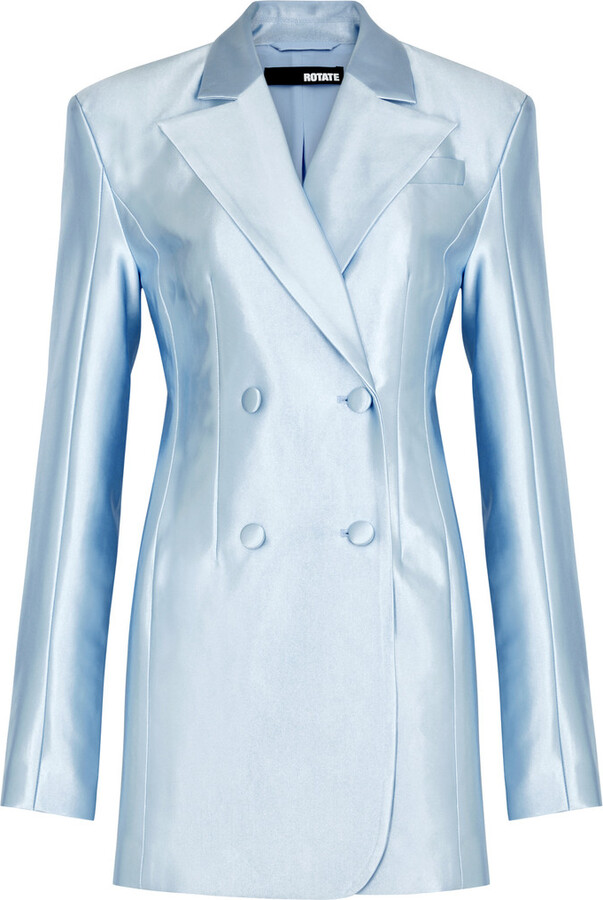 ROTATE Sunday Rotate Birger Christensen Satin Mini Blazer Dress - Light ...